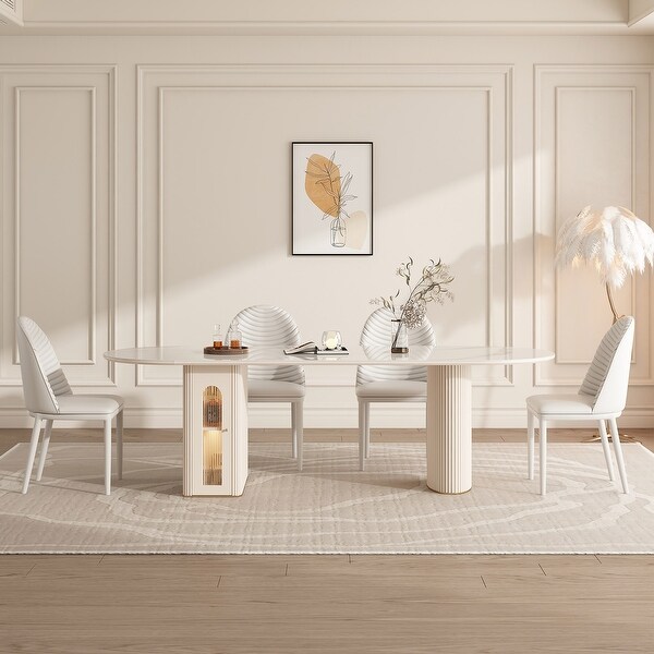 Folding oval dining table store