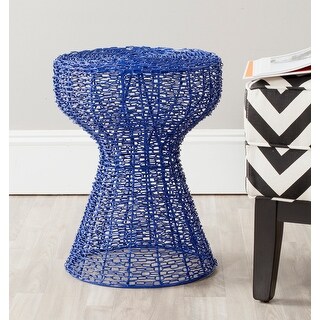 SAFAVIEH Tabitha Dark Blue Iron Chain Stool - 15.4"x18.3"x21.3" - Bed ...