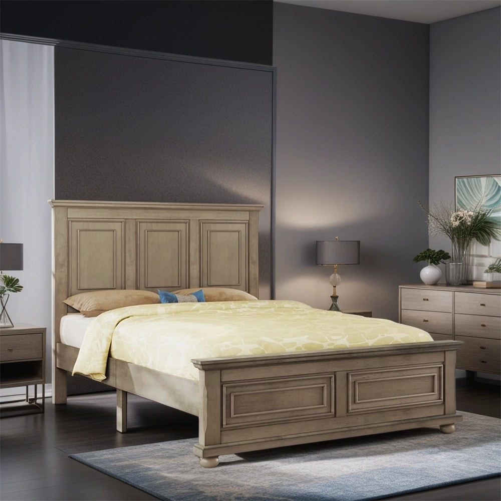 Traditional Town and Country Style Pinewood Vintage Full Bed,Frame Bed ...