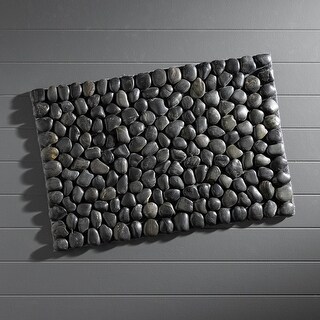 Smooth River Rock Stone Floor Mat, Indoor/ Outdoor - Black - Bed Bath ...