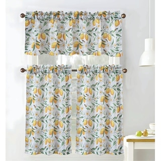 Cucina Lemon Bee Kitchen Curtain Set - Bed Bath & Beyond - 43456295
