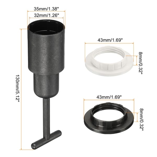 1set E14 Socket Ring Removal Tool T Type with Lamp Shade Socket Rings ...