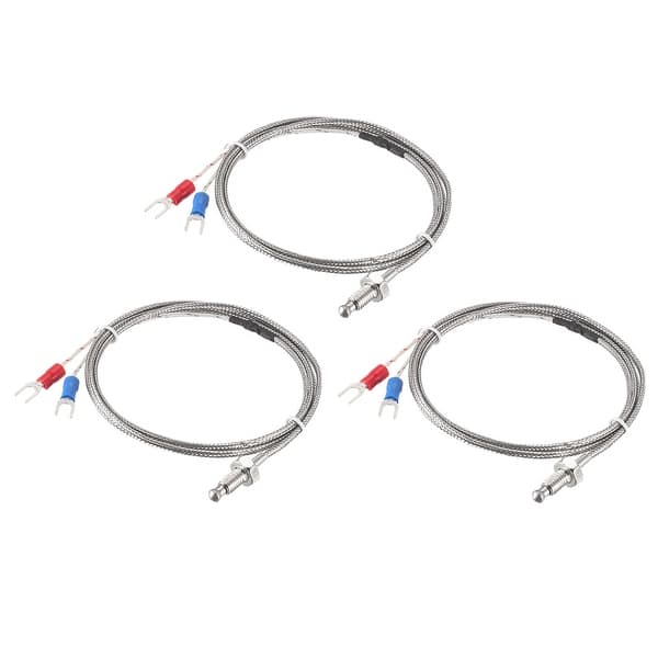 K-Type Thermocouple Temperature Sensors M6 Thread Probe w 1M Wire 3pcs ...