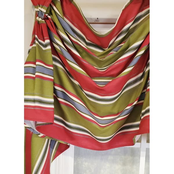 RLF Home Design Nigel Stripe Victory Swag 3-Scoop Window Valance - On ...
