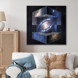 Designart "Block Universe Theory Space Galaxy" Space Canvas Wall Art ...