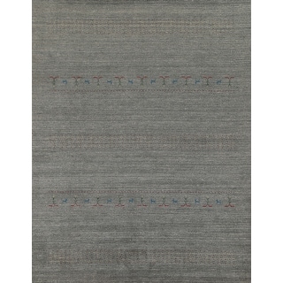 Grey Gabbeh Oriental Area Rug Handmade Wool Carpet - 7'11"x 9'10" - Bed ...
