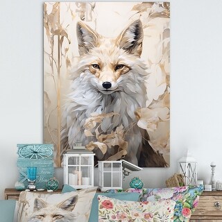 Designart "Minimalism Fox Portrait In Forest III" Fox Animal Wall Art ...