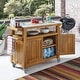 Maho Golden Teak Outdoor Barbeque Cart by homestyles - Bed Bath ...