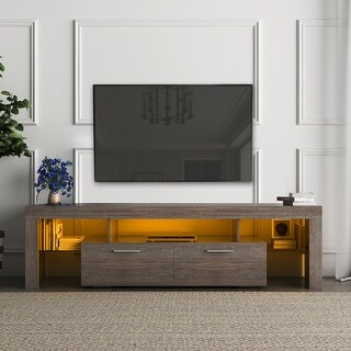 Media Console Storage Entertainment Center, 63 Inch Tv Cabinet Floor ...