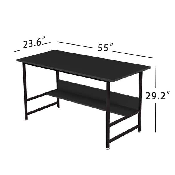 Office Desks Computer Desk Rustic Wood Tone Table Plain Simple Lap Desk ...