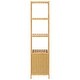 Bamboo Bathroom Rack 5-Layer Multifunctional Adjustable Shelf Natural ...