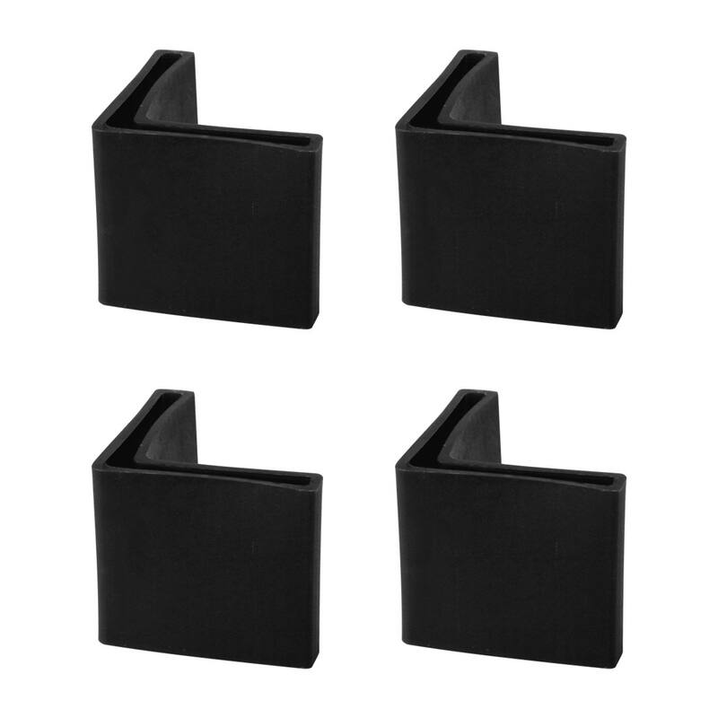 4 Pcs Black Plastic Angle Iron Foot Pad L Shaped Leg Cover 50mmx50mm ...