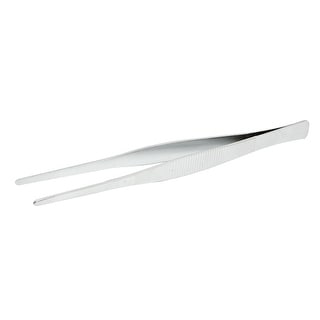 Unique Bargains Stainless Steel 3mm Width Square Tip Forceps Straight ...