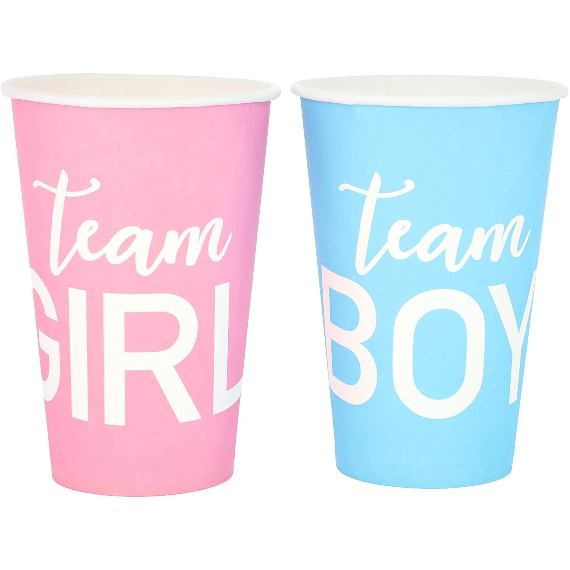 Paper Party Cups Gender Reveal Party Supplies 12 Oz Pink And Blue