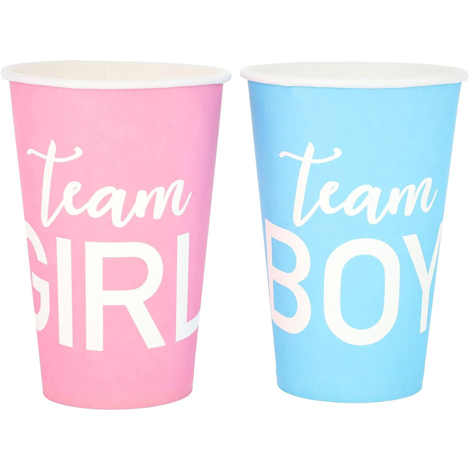 Paper Party Cups Gender Reveal Party Supplies 12 Oz Pink And Blue