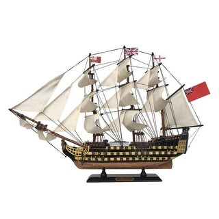 Wooden HMS Victory Limited Tall Model Ship 24" - 24" L x 4" W x 17" H ...