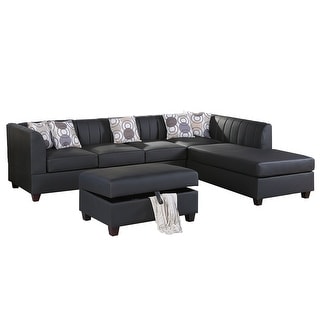 3 Piece Sectional Sofa with Accent Pillows - Bed Bath & Beyond - 36664692