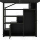 Metal Loft Bed with Buli-in Wardrobe and Storage Cabinets, Full Size ...