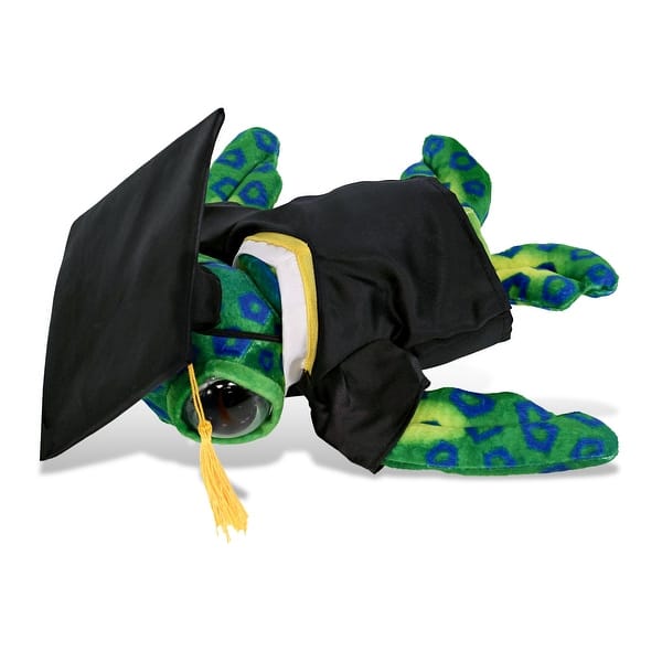 DolliBu Green Sea Turtle Graduation Plush Toy with Gown and Cap - 10 ...