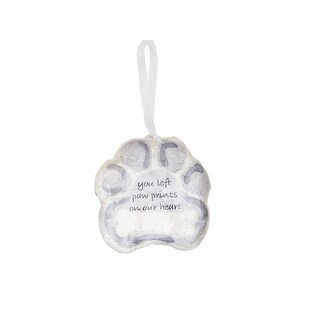 Dog Paw Prints On Heart Capiz Shell Tin Christmas Xmas Ornament - Bed ...