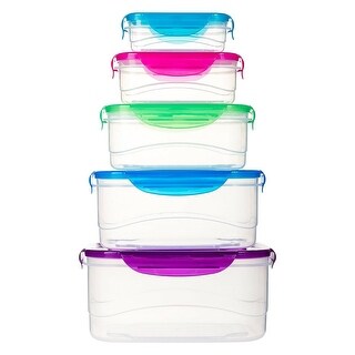 Rectangle Reusable Plastic Container Set with Lids - Bed Bath & Beyond ...