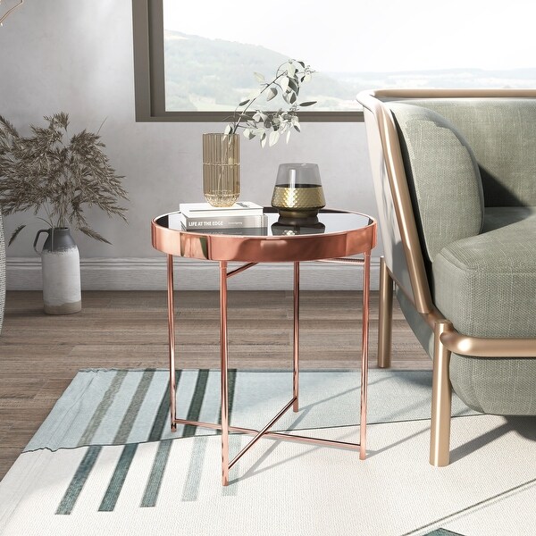 Bola Contemporary Gold 16 inch Metal Round Side Table by Furniture of America Bed Bath Beyond 12604126