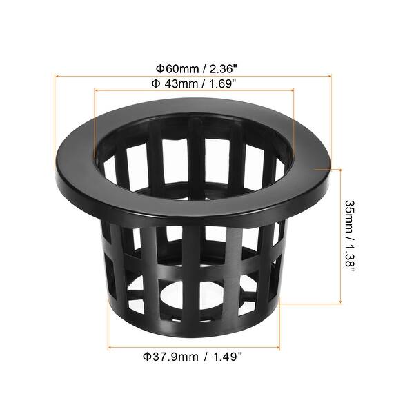 Garden Slotted Mesh Cups Hydroponic Net Pots Plastic 2.35" Black 15pcs ...