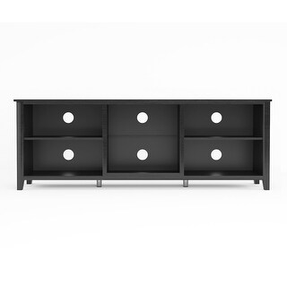 70''W Tradition Wood TV Stand Storage Console with 5 Compartment Media ...