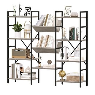 Industrial 4 Tier Book Shelf with Display Shelves - N/A - Bed Bath ...