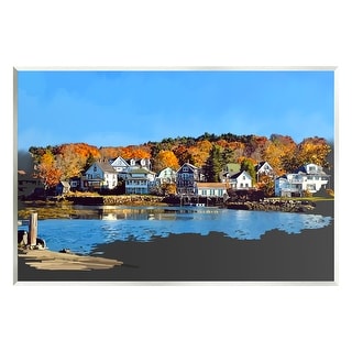 Stupell Autumn Lake Dock Foliage Wall Plaque Art by Emily Kalina - Bed ...