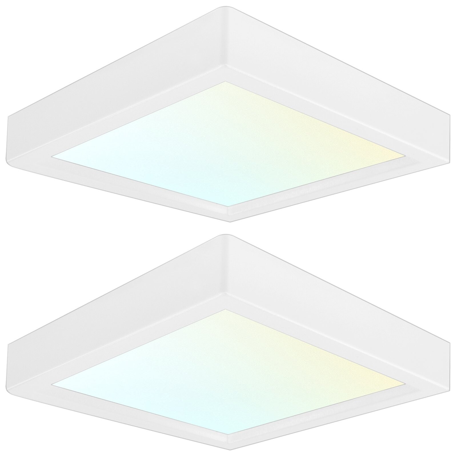 Luxrite 4" Square LED Flush Mount Fixture 10W 3 Color Selectable 600 ...