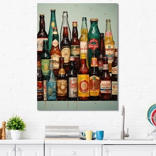 Designart "Beer Bottles Collage " Beer Wall Art - Bed Bath & Beyond ...