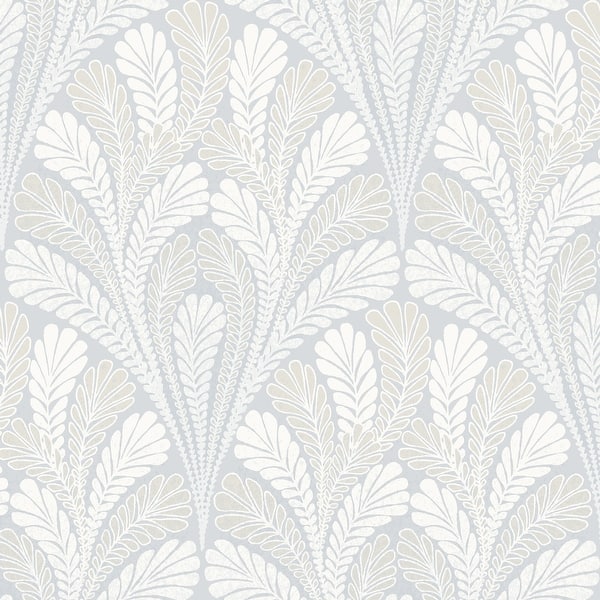 York Wallcoverings Shell Damask Blue Wallpaper - Bed Bath & Beyond ...