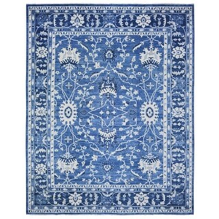 Shahbanu Rugs Sapphire Blue Wool Hand Knotted Natural Dyes Finer ...