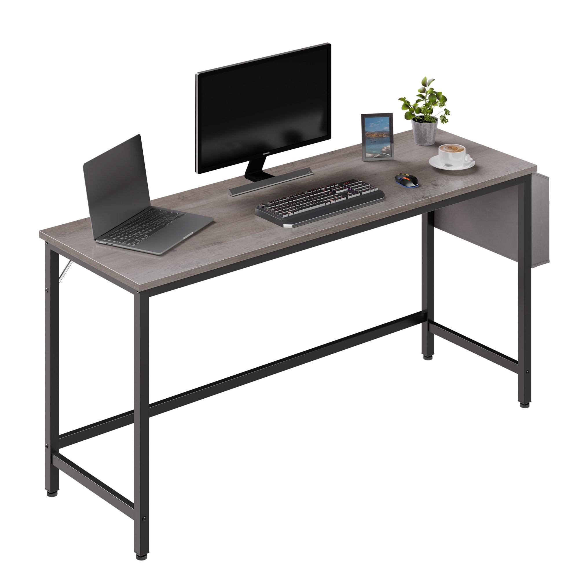 Jamesdar Core Powered L-shaped Computer Gaming Desk with Monitor Stand ...