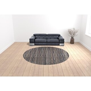 HomeRoots 10' Brown Round Ombre Tufted Handmade Area Rug - 120 - Bed ...