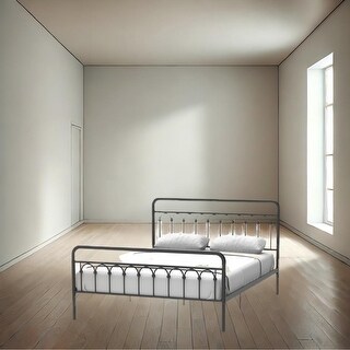 Sturdy Metal Bed Frame with Round Ball Accents, 1000 lb Weight Capacity ...