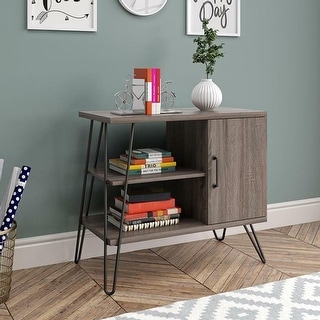 3 Adjustable and Fixed Shelf Bookcase Antique Distressed Gray Oak - 52 ...