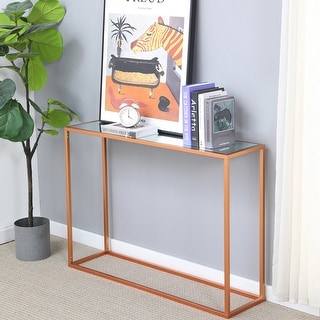 Modern Multifunctional Tempered Glass Console Tables with Metal Frame ...