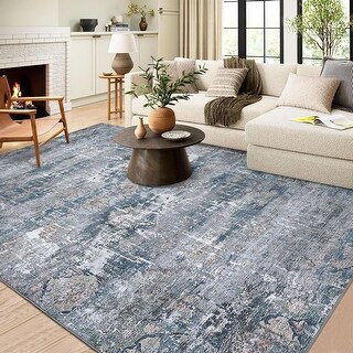 Boho Distressed Rug Soft Vintage Neutral Rug Washable Area Rug for ...
