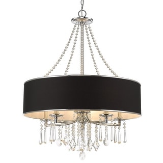 Golden Lighting Echelon Black/Chrome Steel 5-light Chandelier - Bed ...