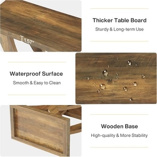 Farmhouse End Table with Cross Fishtail Support - Bed Bath & Beyond ...