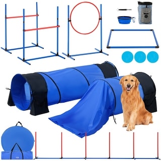 Dog Agility Training Equipment, 7 PCS Set w/ Adjustable High Hurdles,6 ...
