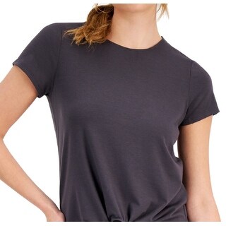 Id Ideology Women's Knot Front T-Shirt Gray Size Medium - Bed Bath ...
