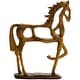 Gold Polystone Slim Frame Textured Horse Decorative Sculpture with ...
