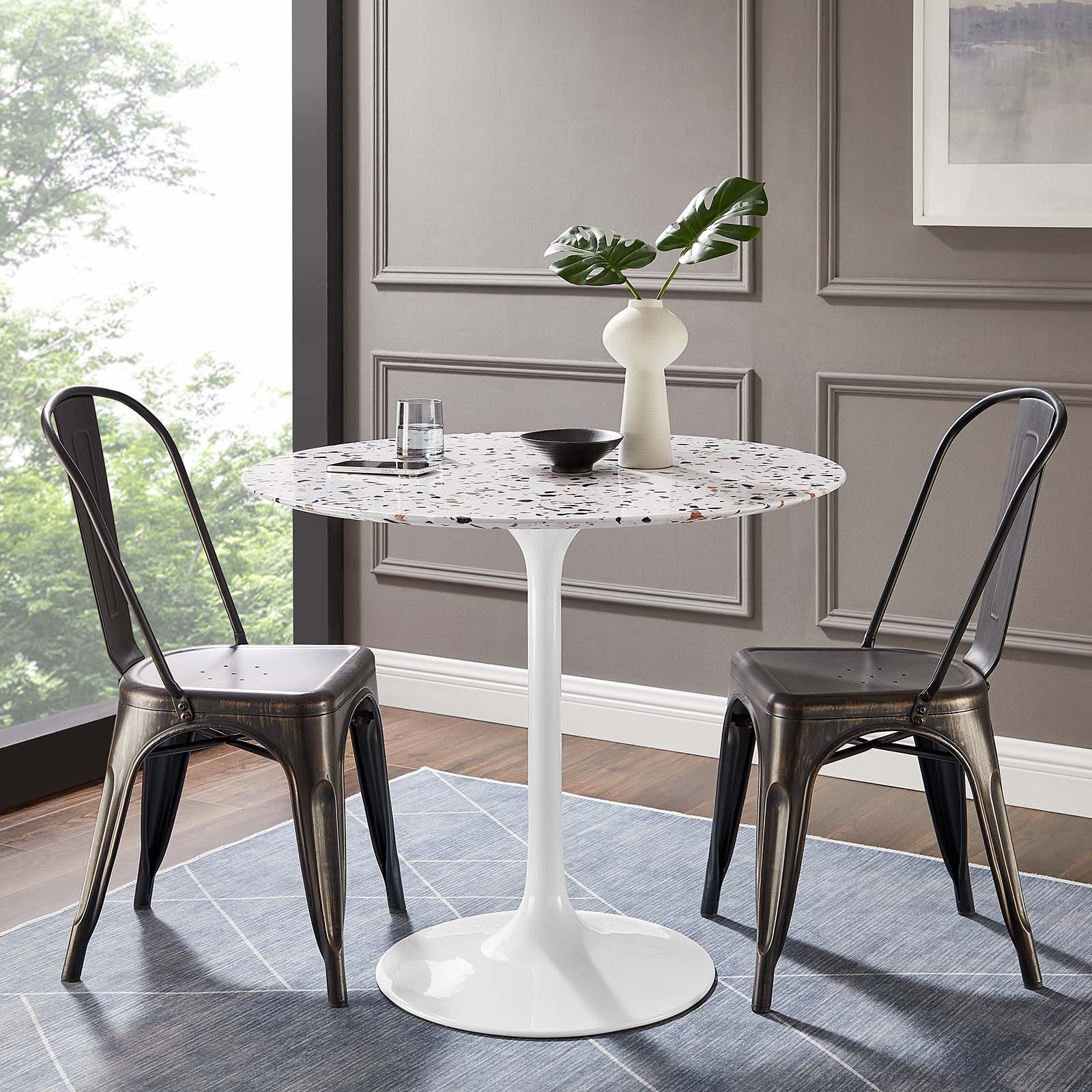 Round terrazzo dining table store