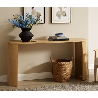 Tamarac Sleek Wooden Oval Entryway Side Table - Bed Bath & Beyond ...