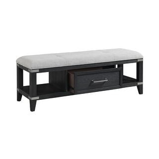 Laguna Bedroom 52" Wide Bench with Drawer, Weathered Steel - Bed Bath ...