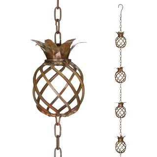 Rain Chain - Copper Pineapple - 3"x3"x102" - Bed Bath & Beyond - 33020142