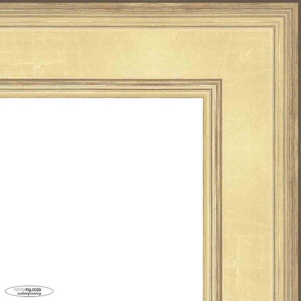 24x12 Traditional Gold Complete Wood Picture Frame with UV Acrylic ...
